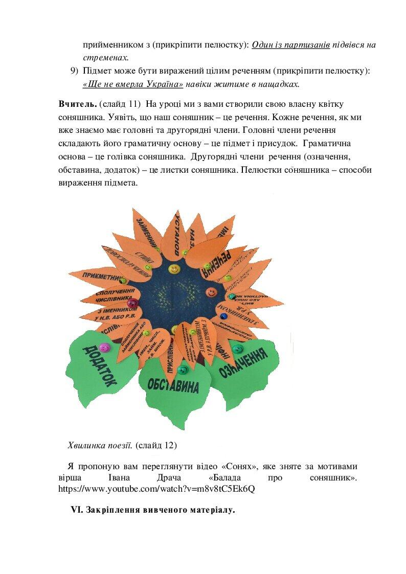 Підмет Способи вираження підмета Конспект Українська мова