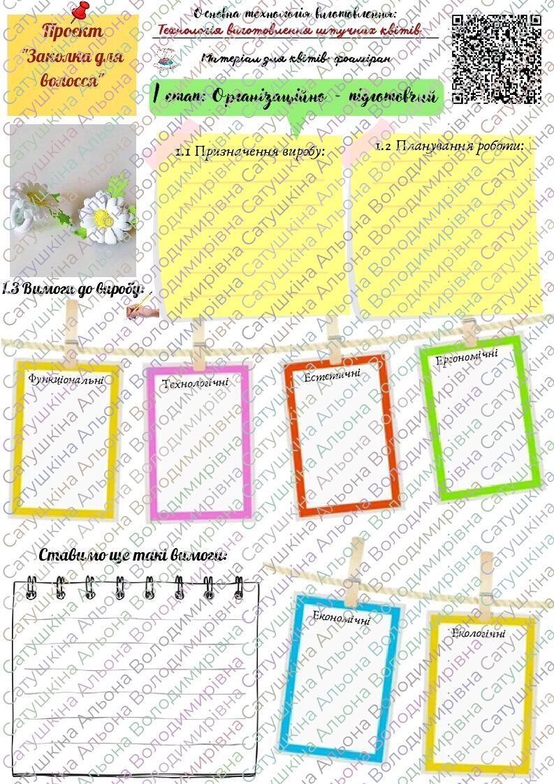 Шаблон для проєктної документації учнів Проєкт Заколка для волосся 5