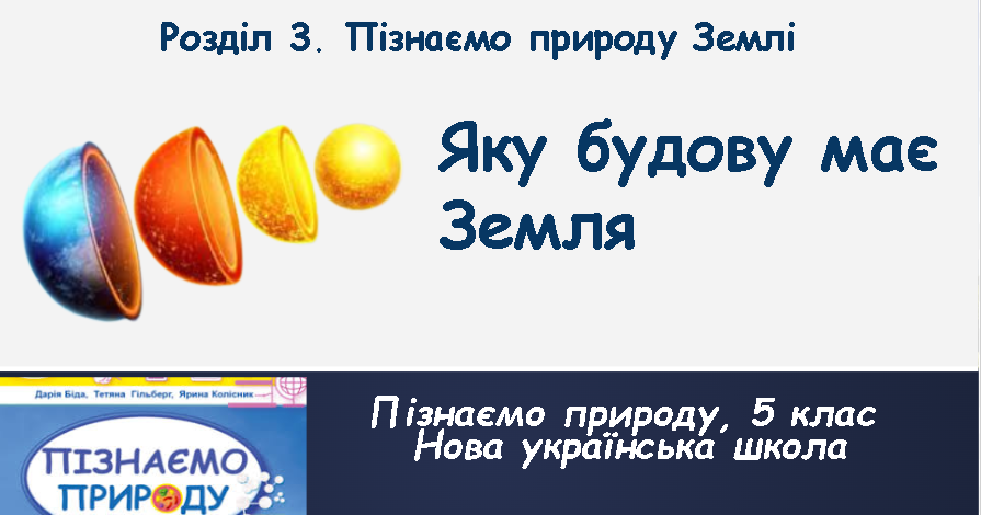 Яку будову має Земля 5 клас НУШ Презентація НУШ