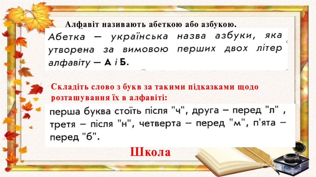 2 клас укр мова Звуки і букви Алфавіт Презентація Українська мова