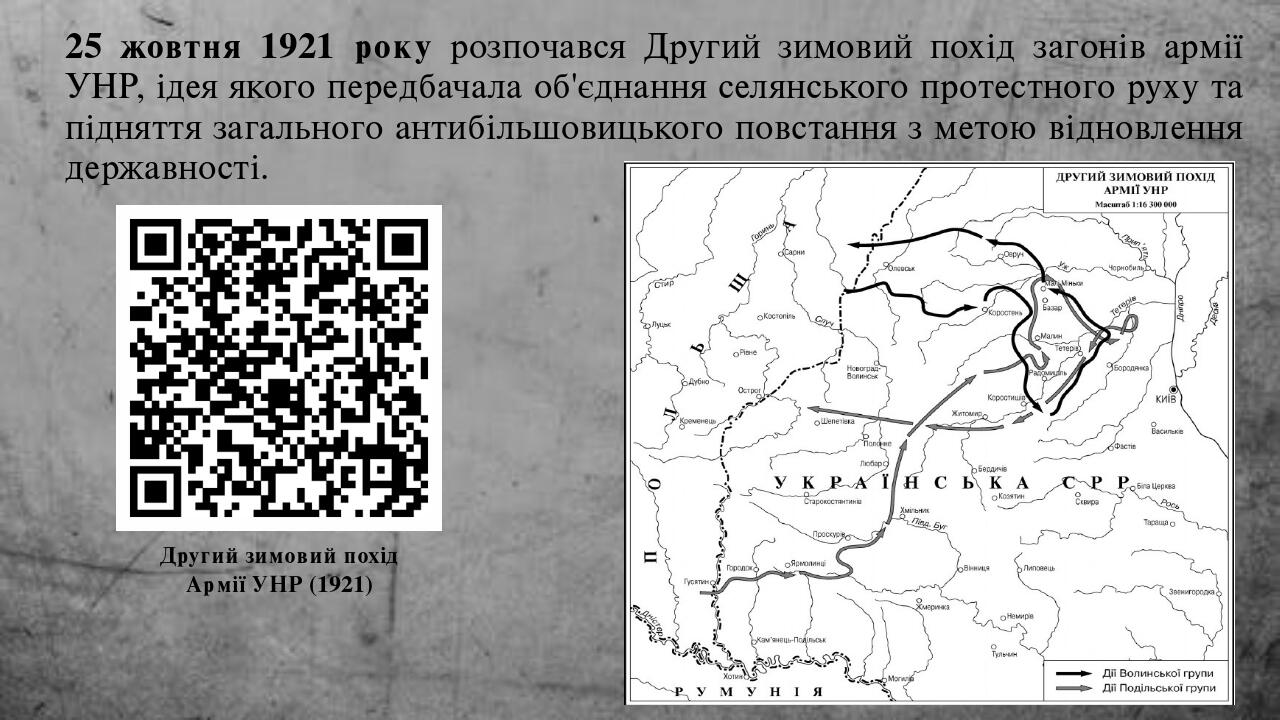 Другий зимовий похід загонів армії УНР Презентація Історія України