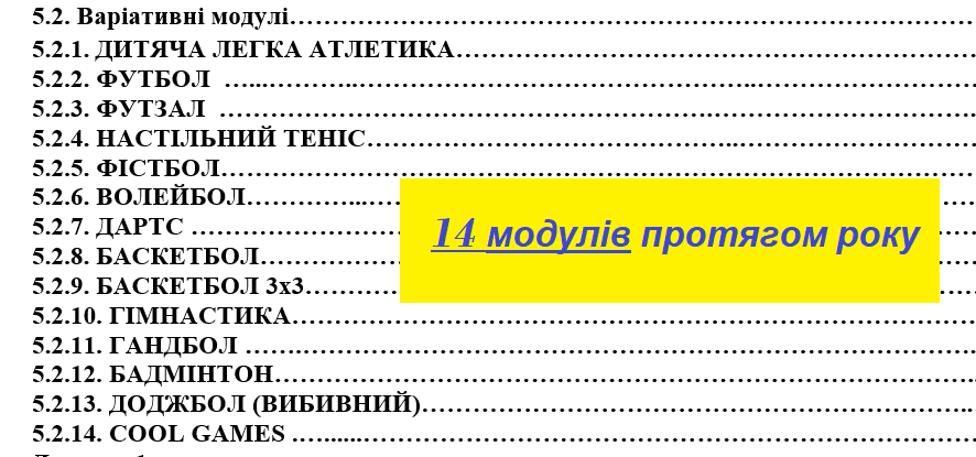 Навчальна програма на основі Модельної Педан О С з фізичної культури для 5 класу НУШ 14