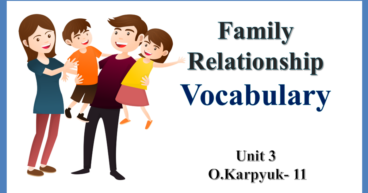 Презентація "Family Relationship. Develop your vocabulary ...