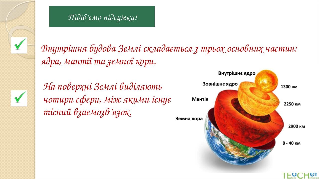 Презентація до уроку Яку будову має Земля Пізнаємо природу 5 клас НУШ Презентація НУШ