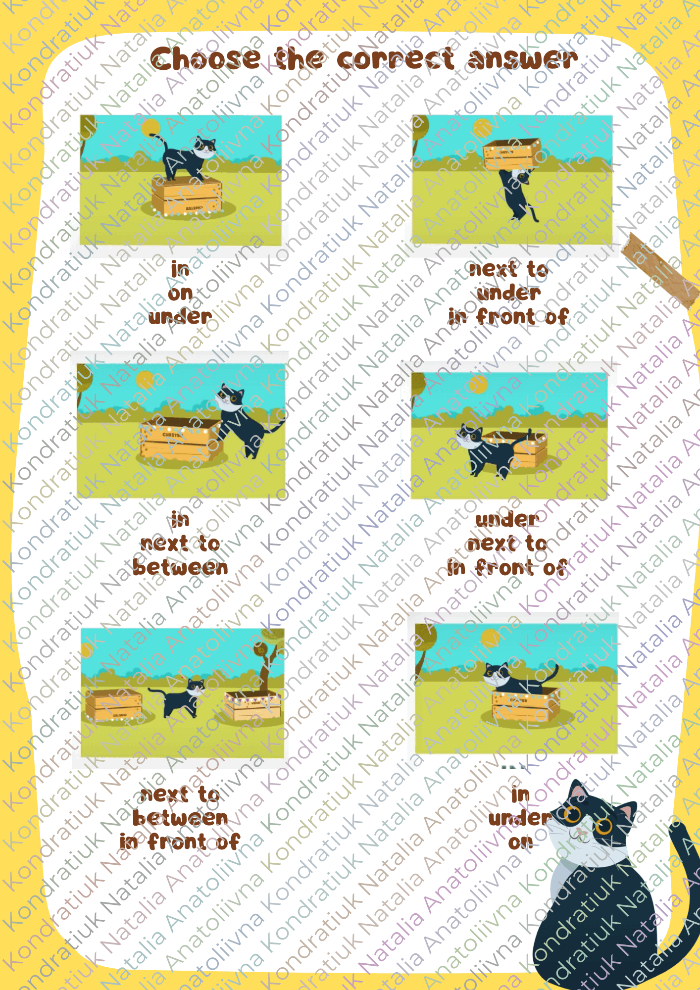 Prepositions of place ( in, in front of, next to, under, on, between ...