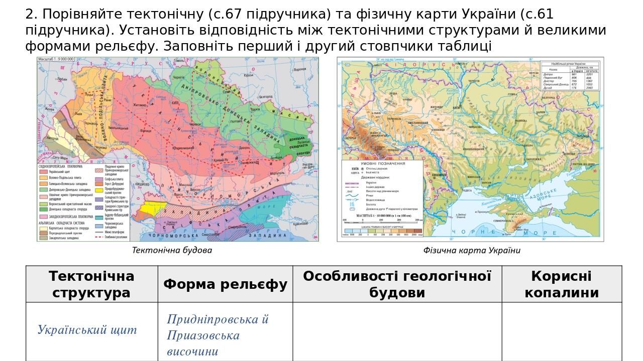 Практична робота №4 Встановлення за картами тектонічною геологічною фізичною звязків між