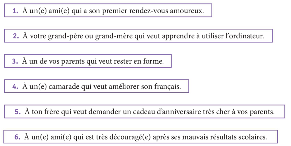 Donner des conseils | Урок на 2 завдання. Французька мова