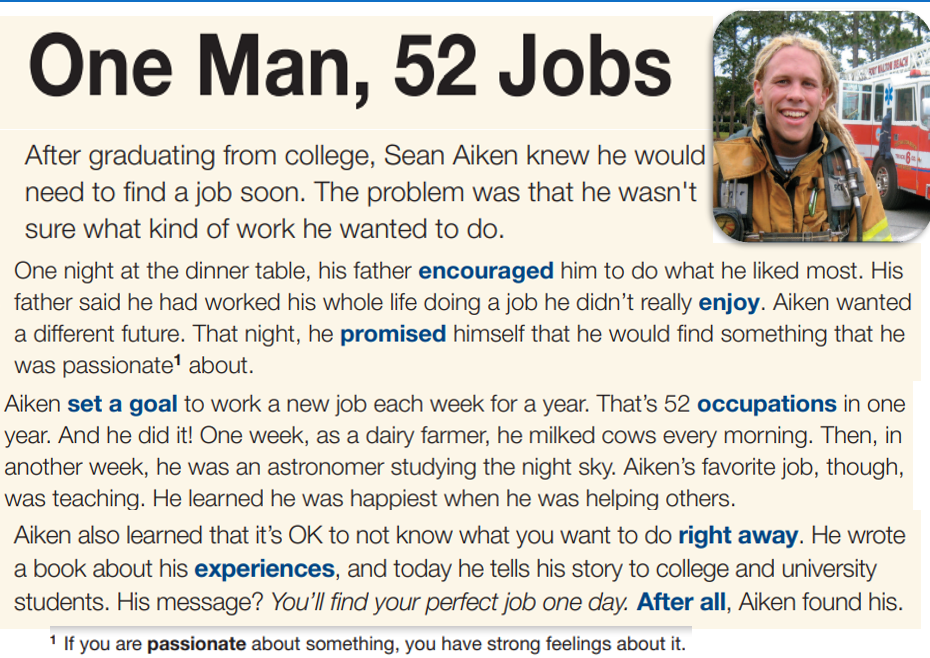 Career choice. READING COMPREHENSION TEST | Тест на 12 запитань ...