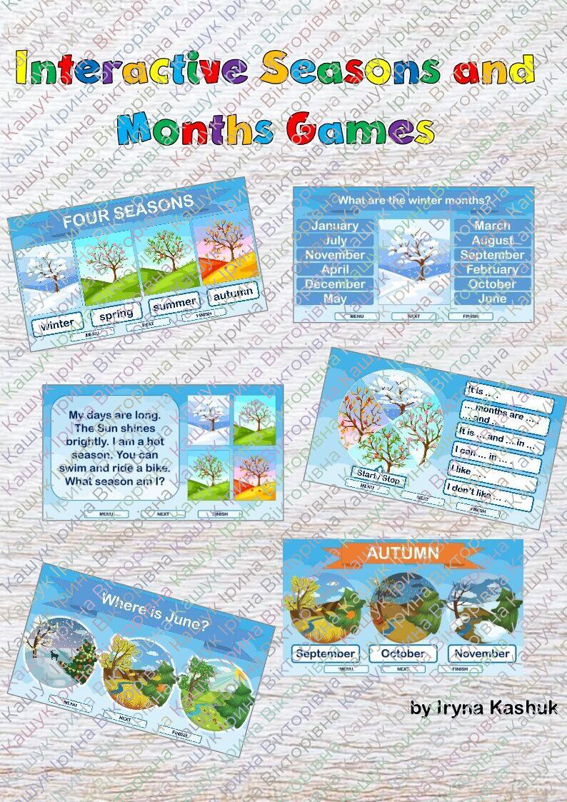 Інтерактивна презентація "Interactive Seasons and Months Games ...