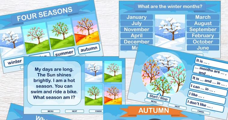 Інтерактивна презентація "Interactive Seasons and Months Games ...