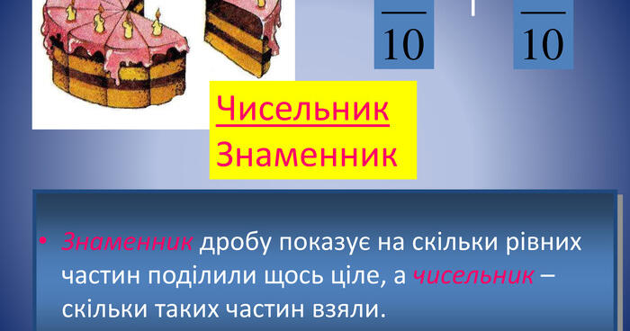 Дроби. Тест для учнів 3 класу. | Тест на 15 запитань. Математика