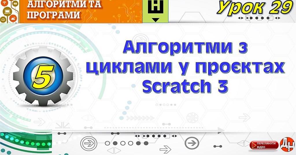 Урок 29 Алгоритми з циклами у проєктах Scratch 3 Відеоурок Інформатика