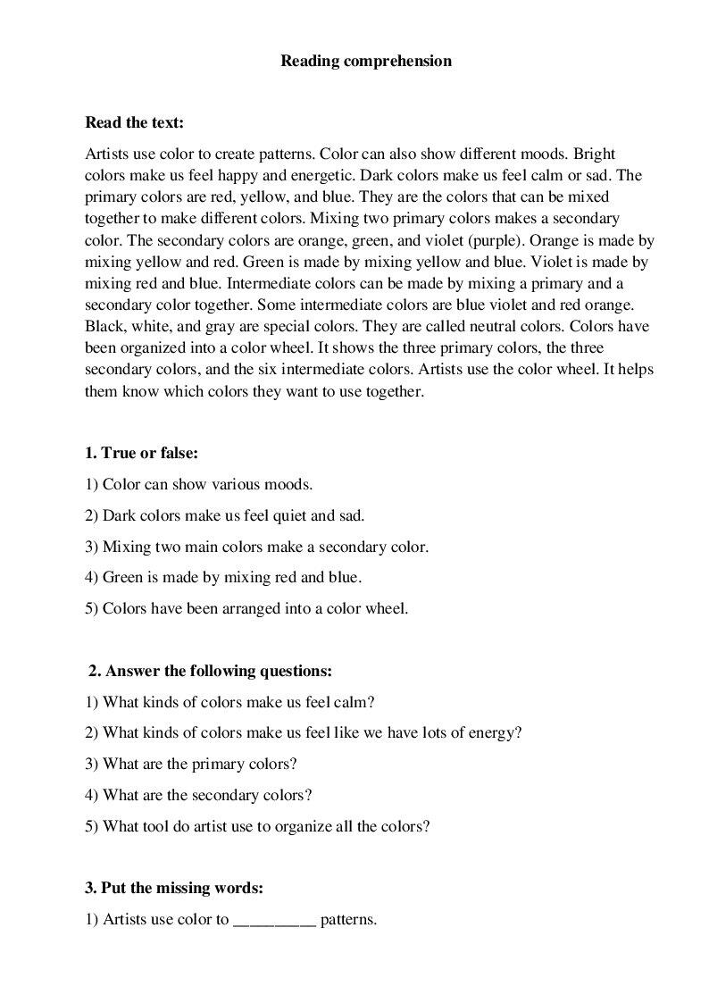 Reading comprehension, 8 клас | Тест. Англійська мова