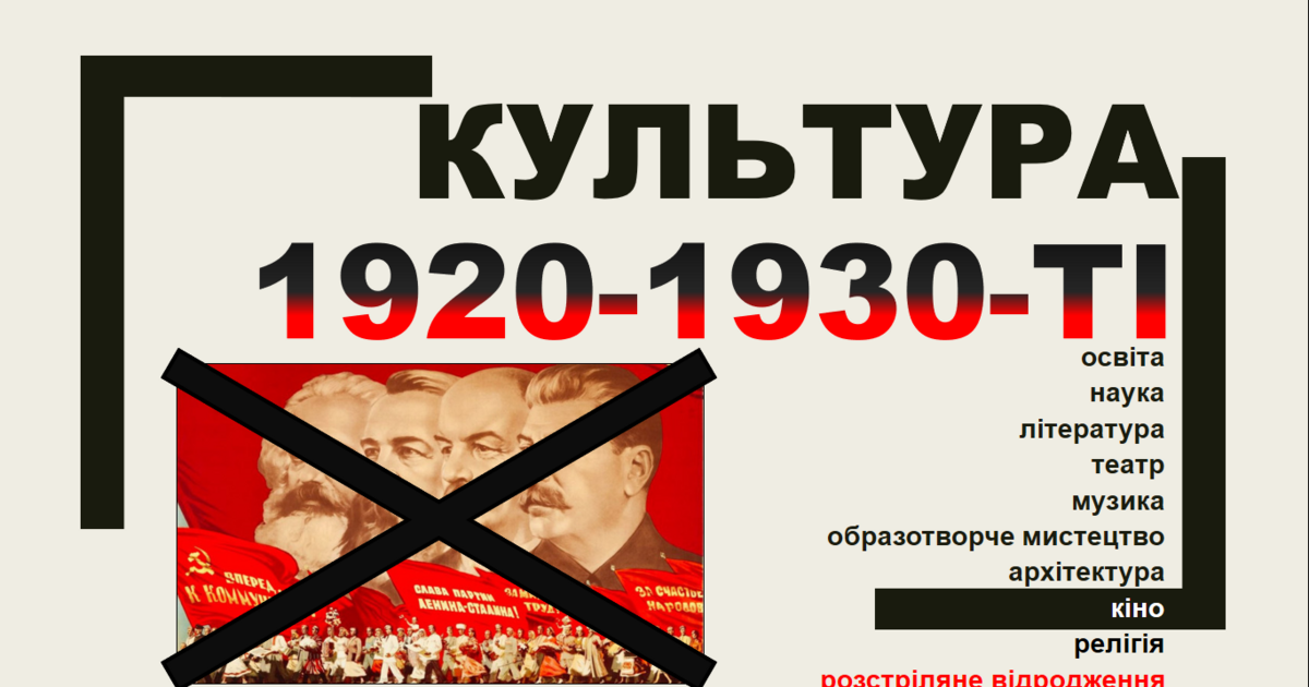 Національно-культурне життя радянської України у 1920-1930-ті роки ...