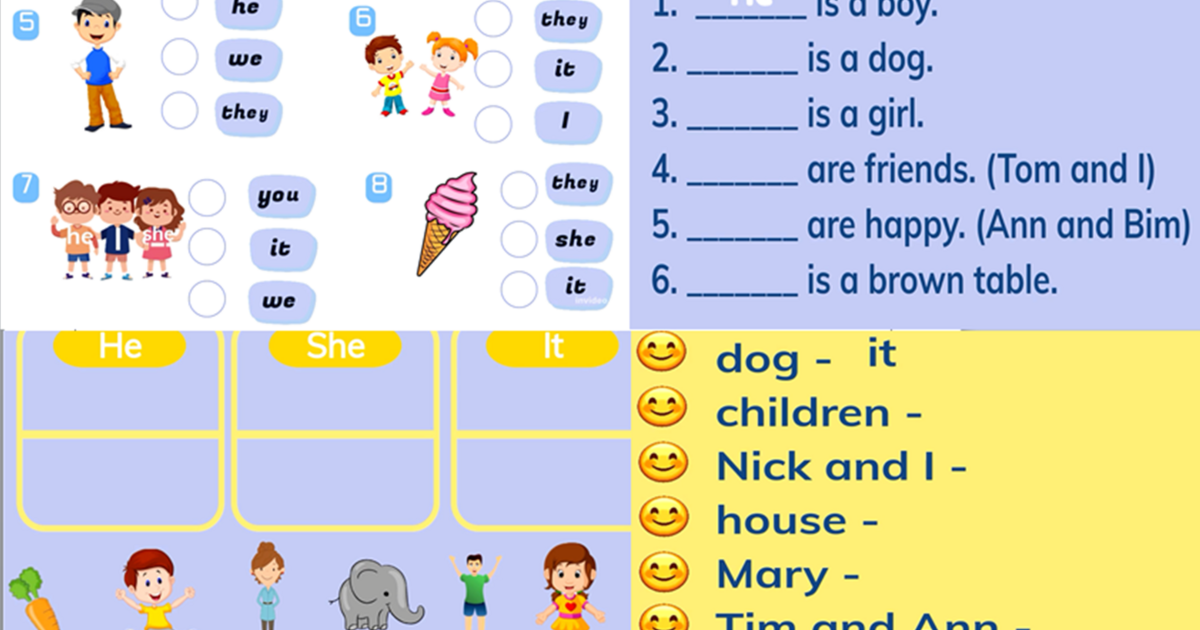 I, you, we, they, he, she, it. Pronouns Games | Інші методичні ...