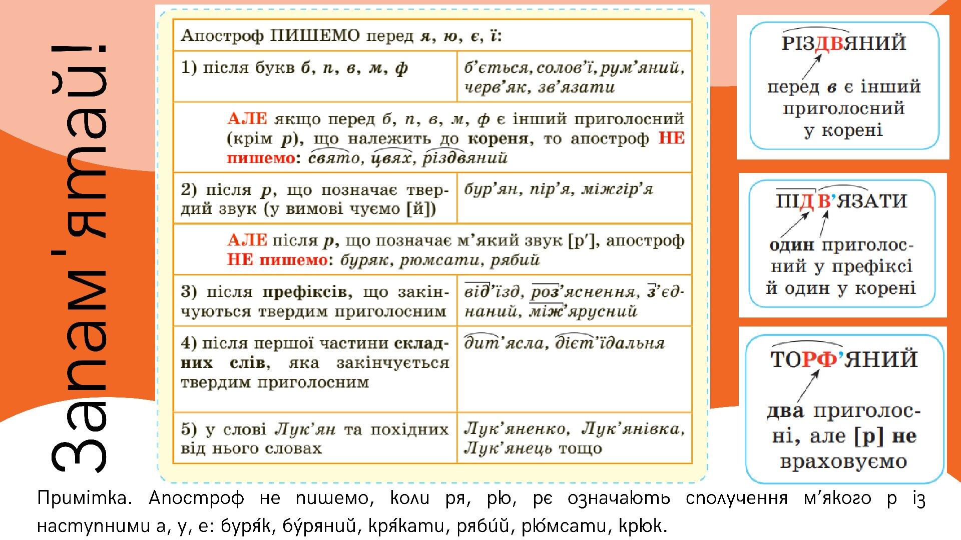 5 клас НУШ Правила вживання апострофа Презентація Українська мова