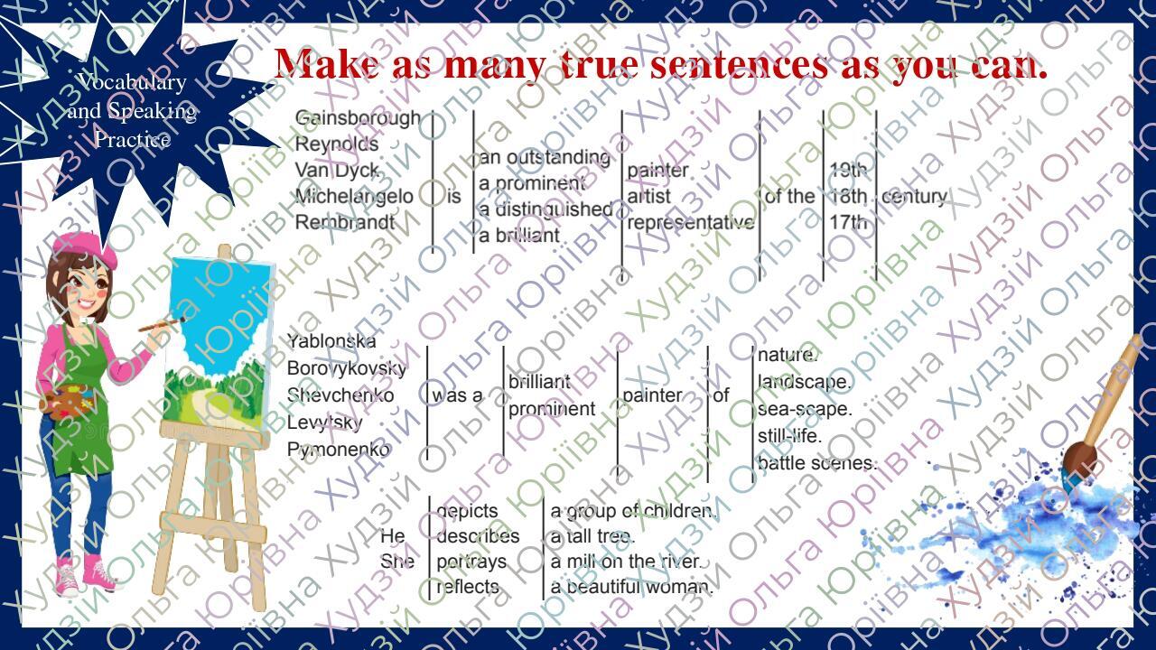 Презентація "The World of Painting. Vocabulary" | Презентація ...