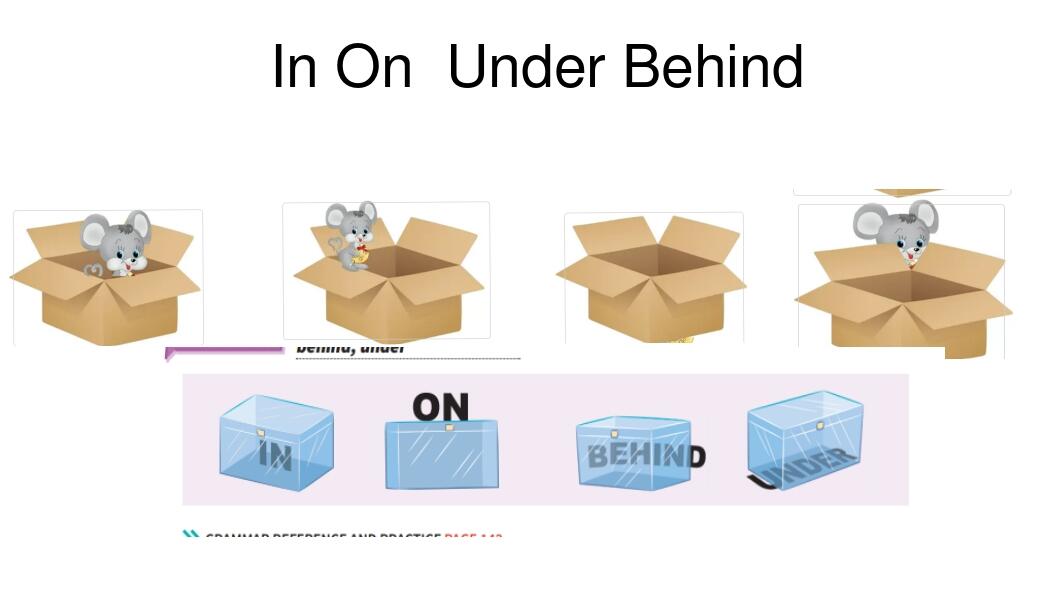 5 prepare Прийменники In On Under Behind Презентація | Презентація ...
