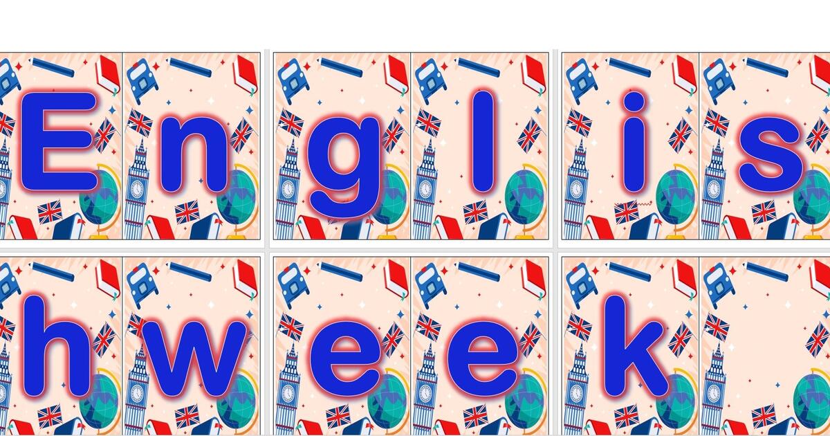 Розтяжка до тижня англійської мови "English week" у двох варіантах ...