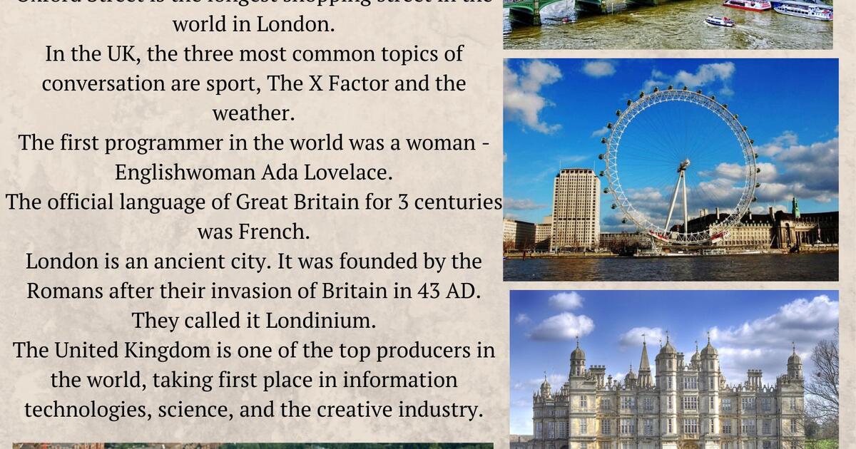 "Great Britain. Interesting facts." | Ілюстрації. Англійська мова