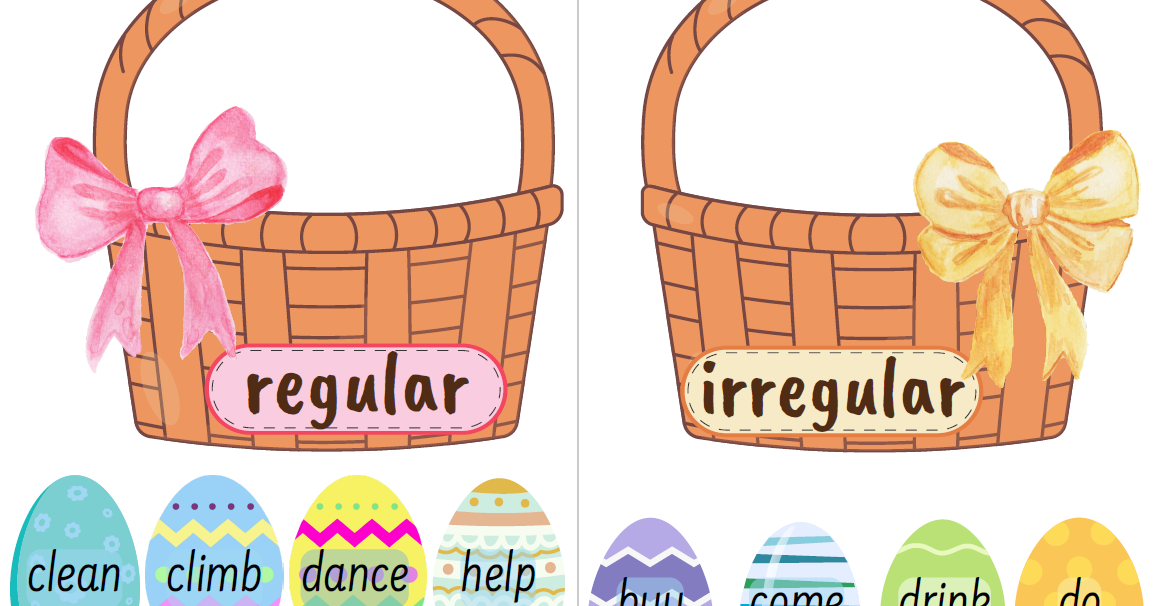 Easter baskets, regular and irregular verbs. (Великдень) | Інші ...