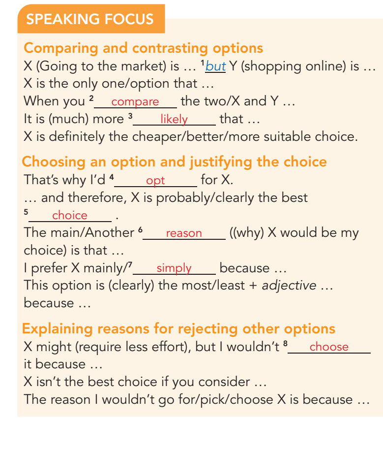 Speaking. Making and Justifying choice. | Урок на 4 завдання ...