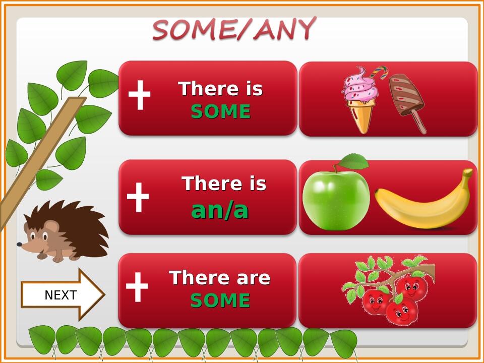 Інтерактивна презентація "A, an, some, any" | Презентація. Англійська мова