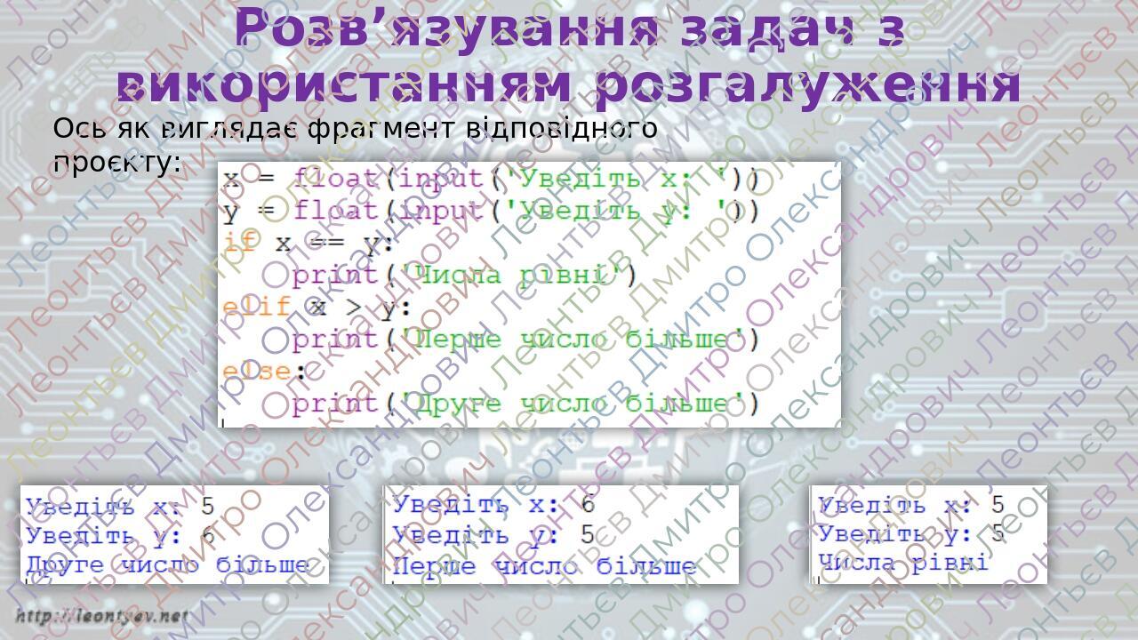 Розвязування задач з використанням розгалуження Python Презентація Інформатика