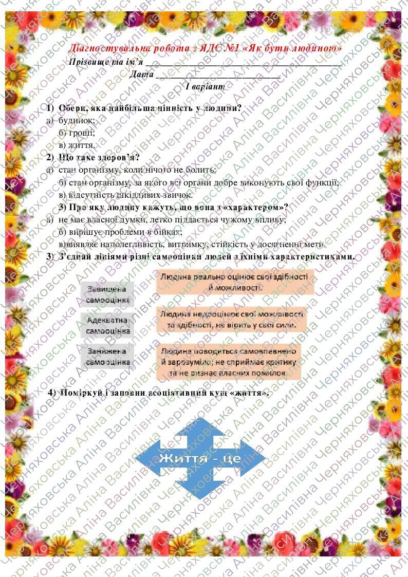 Збірка діагностичних робіт з предмету ЯДС 4 клас за підручником Тетяни Гільберг Світлани