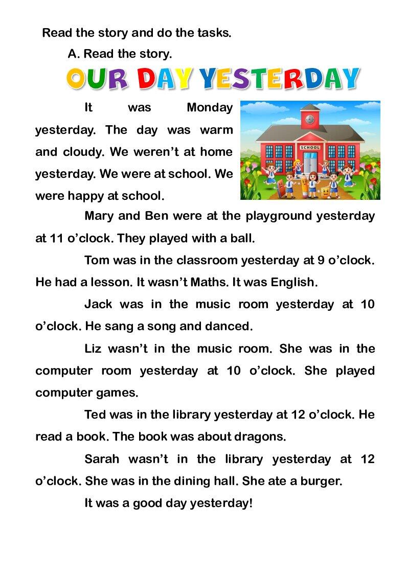 reading comprehension: was / were + school places | Інші методичні ...