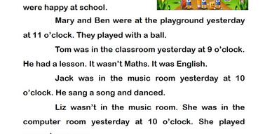 reading comprehension: was / were + school places | Інші методичні ...