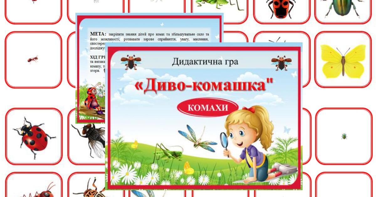 Дидактична гра "Диво-комашка" (гра з лупою) | Інші методичні матеріали ...