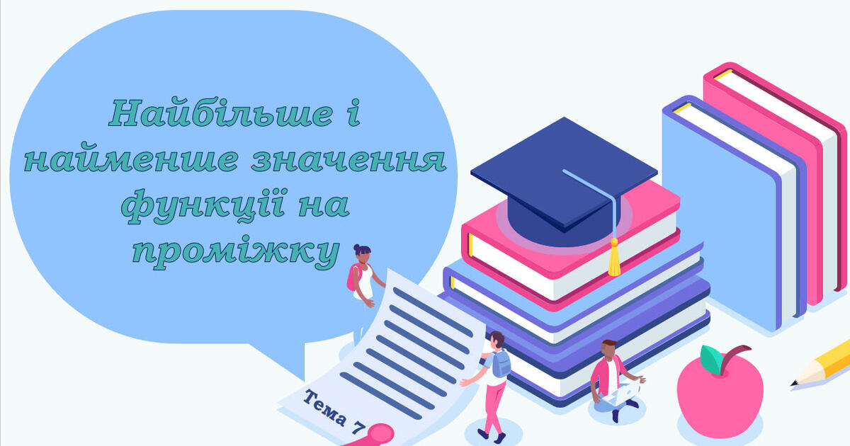 Тема 7 Найбільше і найменше значення функції на проміжку Презентація Математика