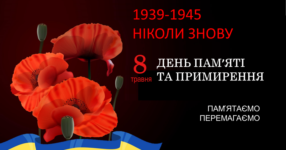 8 травня День памяті та примирення Шаблон презентації Інші методичні матеріали Виховна