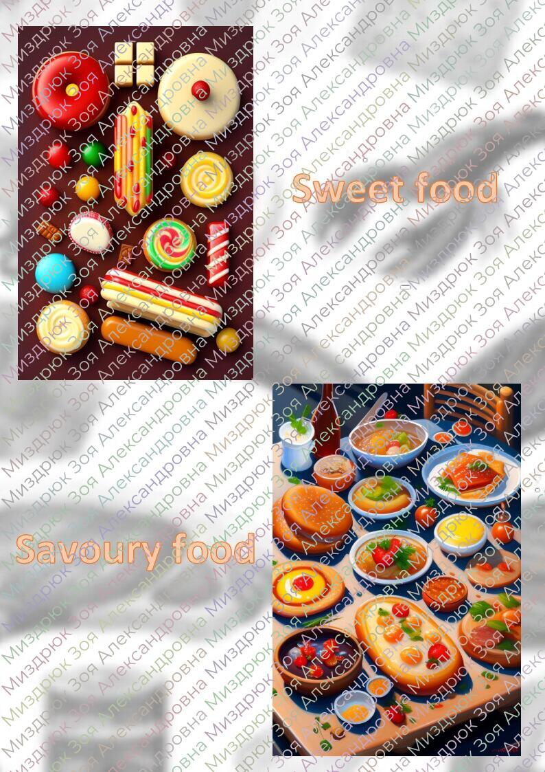 "Sweet and savoury food" worksheet | Інші методичні матеріали ...
