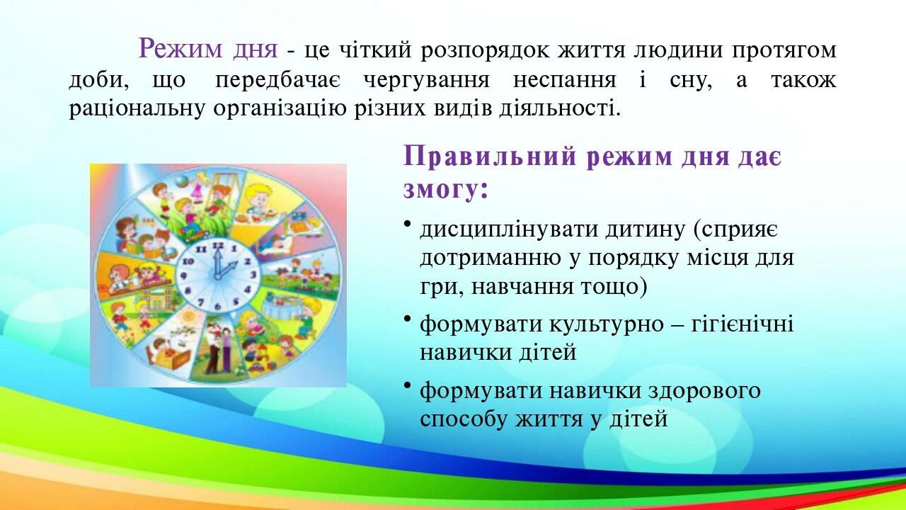 Презентація "Режим дня дошкільника" | . Дошкілля