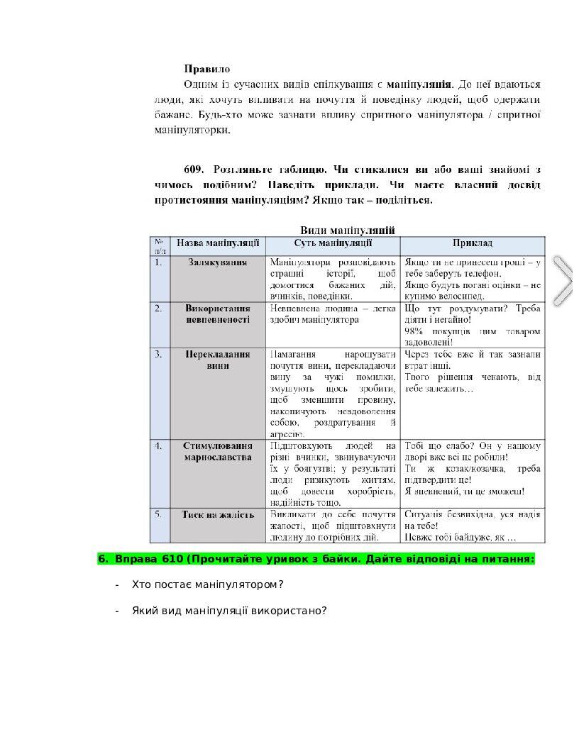 конспект уроку українська мова 5 клас НУШ дистанційне навчання Маніпуляції у спілкуванні